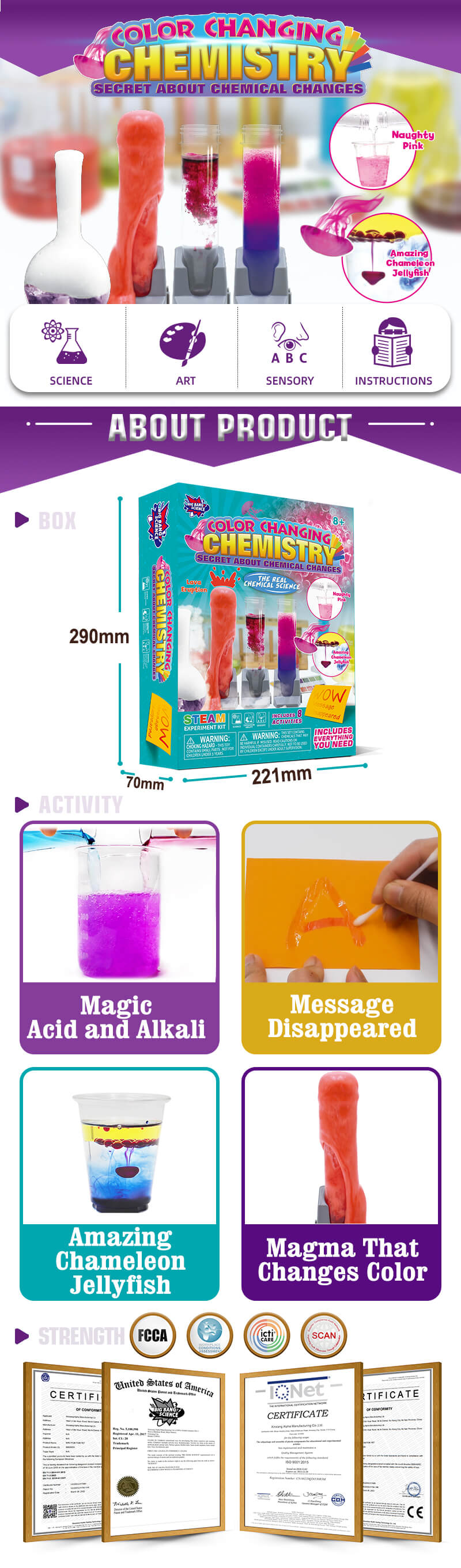 Color Changing Chemistry kit|chemistry set for kids|chemical change ...