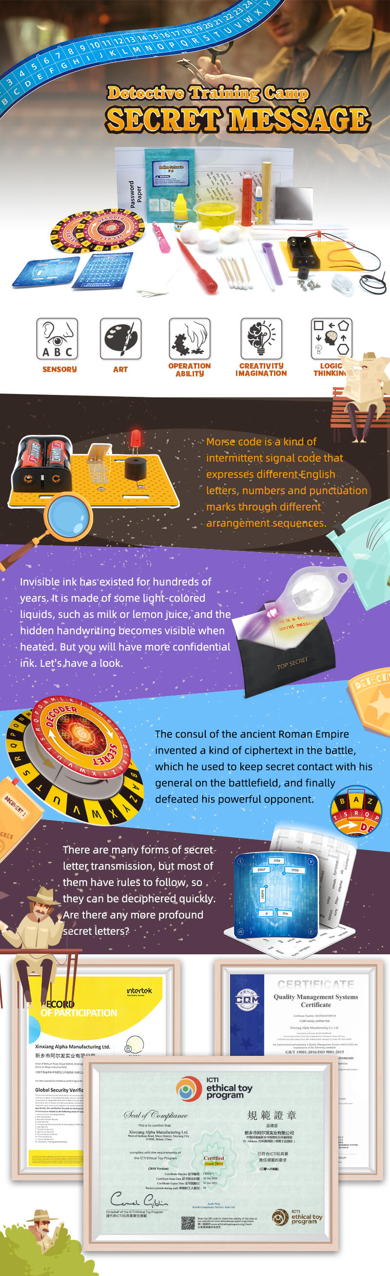 Detective Training Camp Secret Message|spy science secret message kit ...